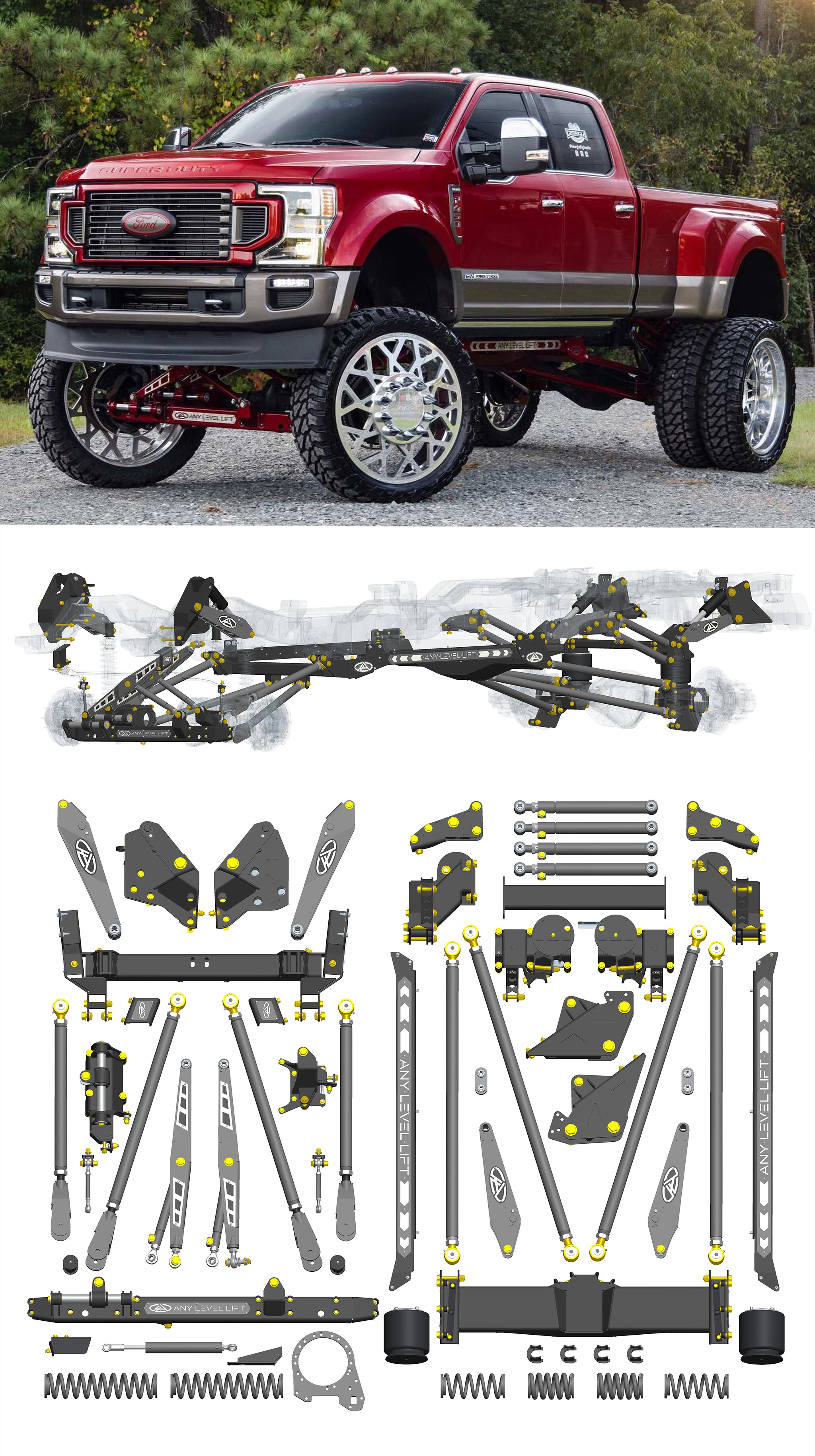 Any Level Lift - Base System, 0"-13": F-450 Dual Rear Wheel (2019-2022