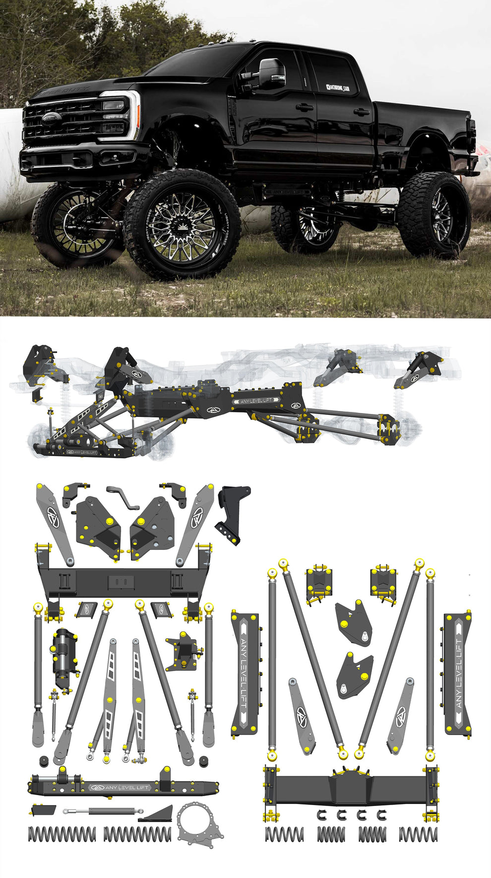 Any Level Lift - Base System, 4"-17": F-250/F-350, Single Rear Wheel